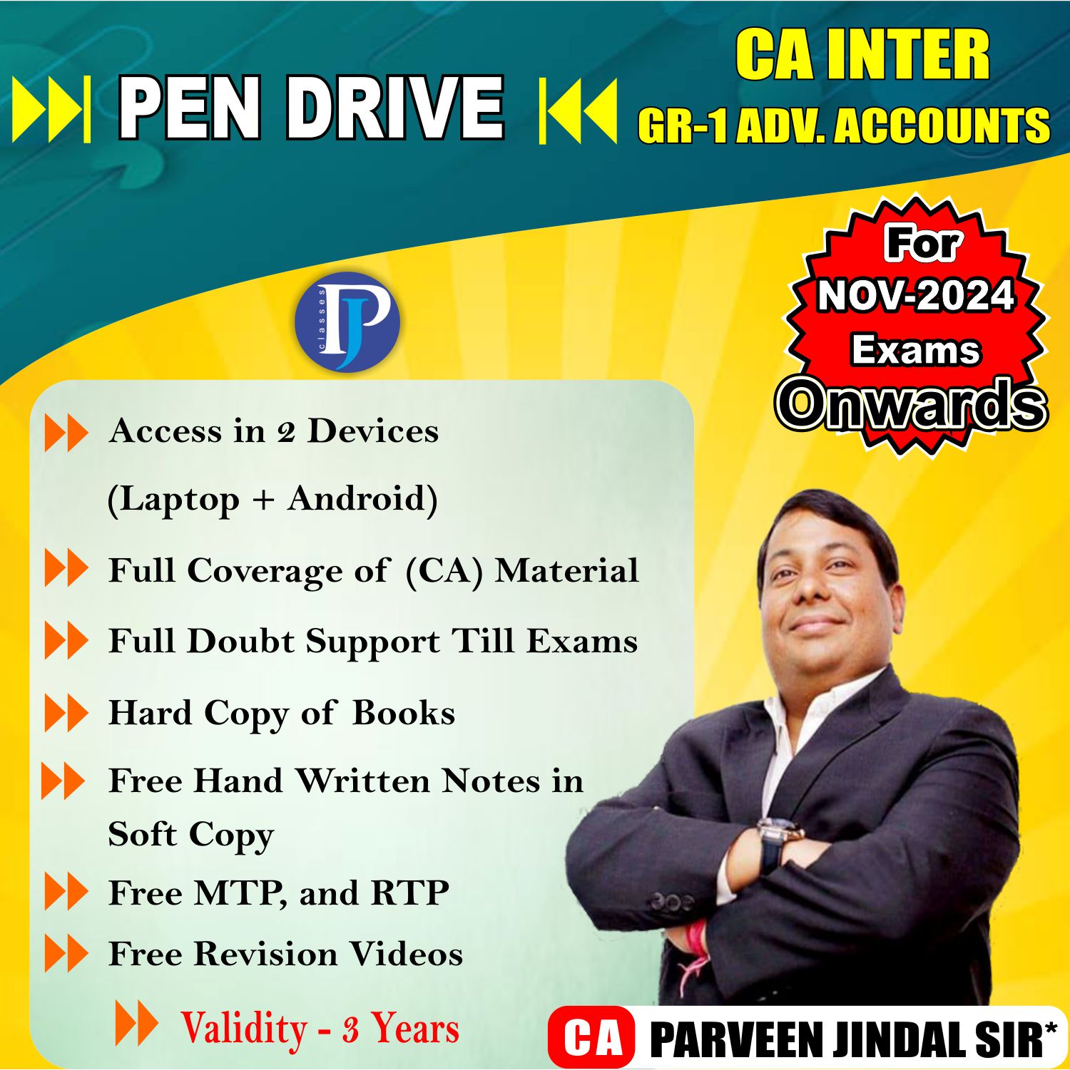 CA INTER NEW SCHEME GR-1 ADVANCE ACCOUNTS PEN DRIVE (2 VIEW 3 YR ...